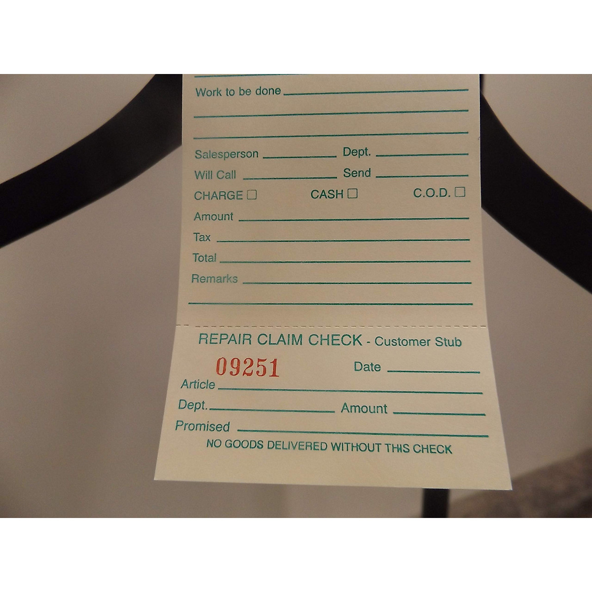 NAHANCO Repair Tag, Strung, One-Sided, Two-Parts Perforated - Manila, 500 Pack