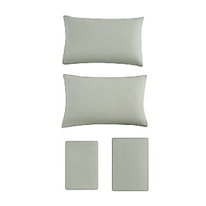 Eddie Bauer - Full Sheets, Cotton Flannel Bedding Set, Brushed for Extra Softness, Cozy Home Decor (Green, Full)