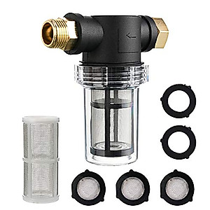 Tool Daily Garden Hose Filter for Pressure Washer Inlet Water, Sediment Filter Attachment, with 100 Mesh and 40 Mesh Screen