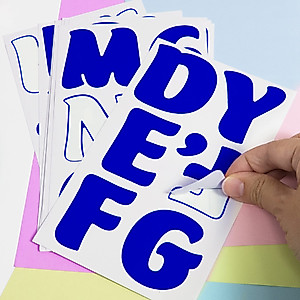 BAZIC Alphabet Numbers Stickers 6 Colors, 2" A to Z 0 to 9 Self-Adhesive Large Sticker for Laptop Cardstock Labeling (72/Pack), 1 Unit, Random Color