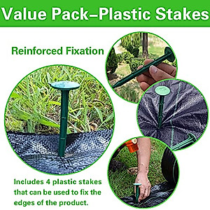 Bakulyor 50Pcs Green Landscape Staples 6 Inch Garden Artificial Turf Stakes Staples, 11 Gauge Lawn Galvanized Ground Fabric Pins for Weed Barrier Sod Decorations Holding Fence and Irrigation Tubing