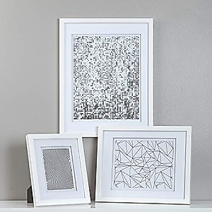 Gallery Solutions Wall Mount or Tabletop Double Picture Frame, 8x8 Matted To 5x5, White