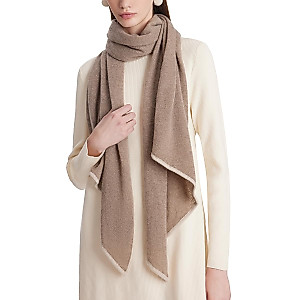 GOELIA 100% Pure Cashmere Scarf For Women Parallelogram Apricot Lightweight Winter Scarf For Women