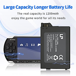 LP PSP S110 Battery, 1-Pack 3.7V 1200mAh Li-ion Rechargeable Battery, Compatible with Sony Play Station PSP 3000, PSP 2000 Series, PSP Lite, PSP Slim, PSP-S110 Console