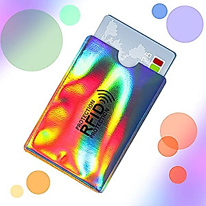 24 Pieces RFID Blocking Sleeves Identity Credit Card Sleeves Set, Including 18 Card Protector RFID Card Holders and 6 Anti Theft Passport Protectors for Women Men (Rich Style)