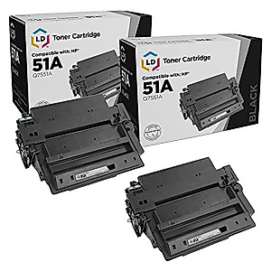 LD Compatible Toner Cartridge Replacement for HP 51A Q7551A (Black, 2-Pack)