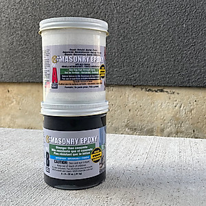 PC Products PC-Masonry Epoxy Adhesive Paste, Two-Part Repair, 32 oz in Two Jars, Gray 73209