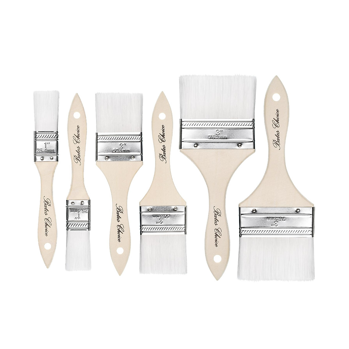 Bates- Chip Paint Brushes, 6 Pack, 1", 2", 3", Synthetic Bristles Painting Brushes, Paint Brushes Set, Chip Brush, Painting Brush, Wood Stain Brush Set, Chip Paint Brushes for Paint, Chip Brushes