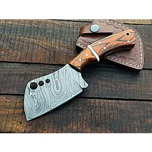 Hand Forged Damascus Steel Meat Cleaver Knife | Heavy Duty Vegetable Cleaver | Hand Forged full tang Professional Kitchen Cleaver