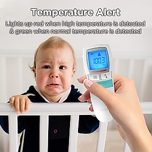 Motorola Care 3-in-1 Non-Contact Baby Forehead Thermometer - Body, Food or Liquid Temperature, Handheld Clinical Device for Kids, Adults - No Touch, Quick & Accurate Reader-Large Display, White