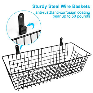 3PCS [Extra Large]Hanging Wire Baskets, Wall Mount Storage Basket, Rustic Toilet Paper Holder for Storage & Organization