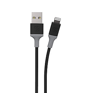 Scosche i34BY-SP Strikeline MFI Certified Sync Charging Cable for Lightning Devices, 4 Feet, Gray/Space Gray