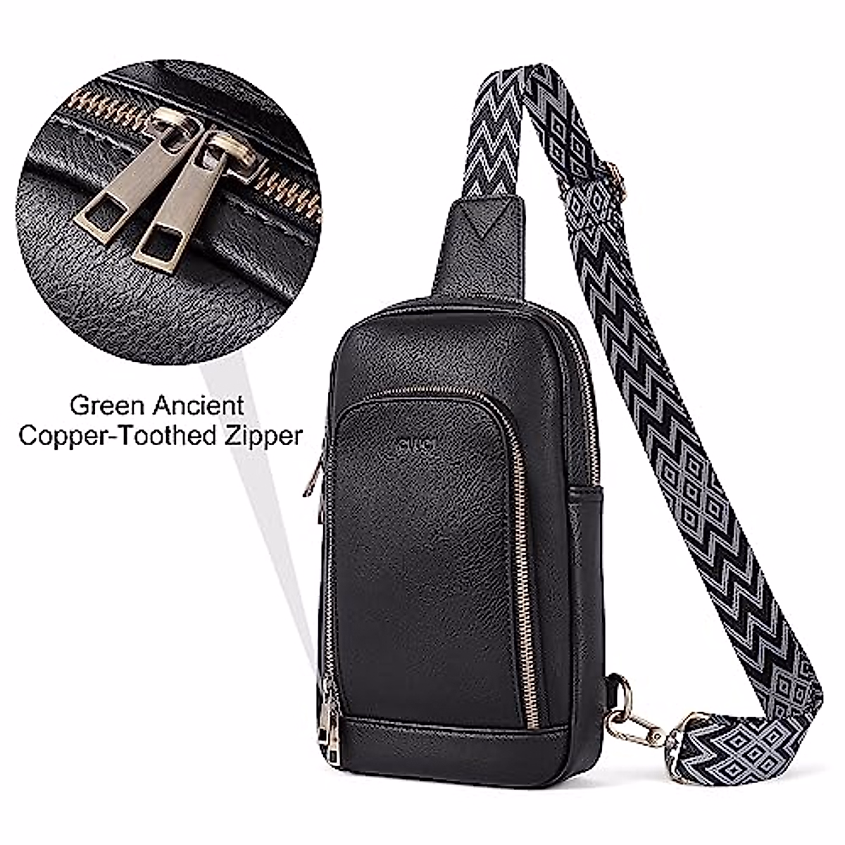 CLUCI Crossbody Bags for Women Trendy Cross Body Bag for Woman Sling Bag for Women Large Crossbody Sling Backpack Crossbody Bag for Travel Hiking Black