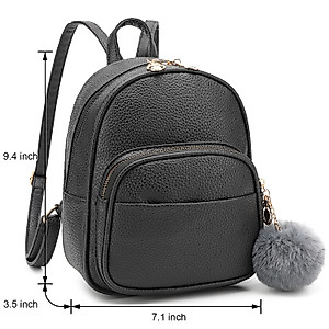 Barsine Little Backpack Bag Small Size Purse Vegan Leather Mini Daypack with Multiple Zipper Pockets