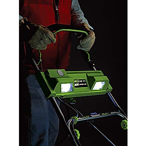 Earthwise SN74018 Cordless Electric 40-Volt 4Ah Brushless Motor, 18-Inch Snow Thrower, 500lbs/Minute, With LED spotlight (Battery and Charger Included)