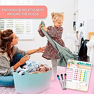 Magnetic Dry Erase Chore Chart for Kids - Perfect to Motivate Your Kids - Simplified 9” x 11” Reward and Behavior Chart for Your Fridge - Teach Responsibility at Home in a Motivating and Simple Way
