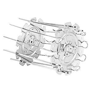 RvSky Garden Supplies Stainless Steel Roaster Electric Oven Barbecue Skewers Needle Cage Set BBQ Grill Accessory