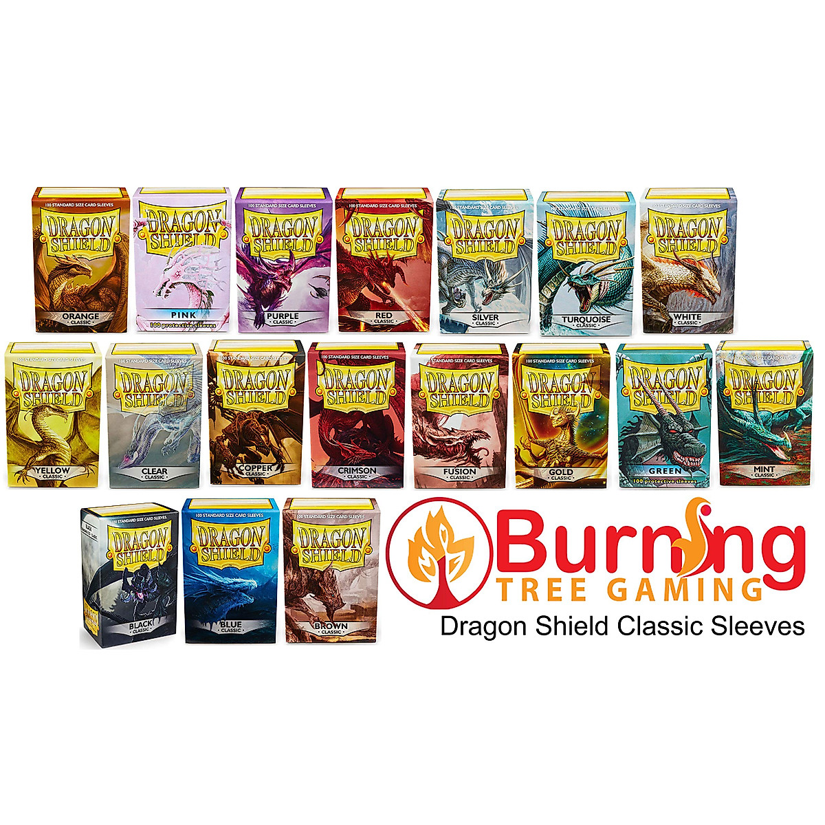 10 Packs Dragon Shield Classic White Standard Size 100 ct Card Sleeves Display Case …