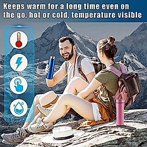 6 Pieces Coffee Bottle with LED Temperature Display Water Bottle Double Walled Smart Water Bottles Tea Infuser Bottle Stainless Steel Thermal Cup Travel Mug Keeps Water Cold and Warm (Multicolor)