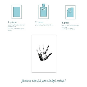 Little Pear Clean-Touch Babyprint Ink Pad, No Touch Ink Pad for Baby, Handprint or Footprint Keepsake, Black Ink