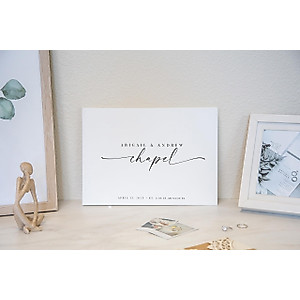 Personalized Guest Book - 11.5" x 8.5" Custom Bride & Groom Names with Bookmark and Hard Cover 120 GSM Blank Pages, for Weddings Guest Book, Engagements, Birthdays, Special Events, Eggshell