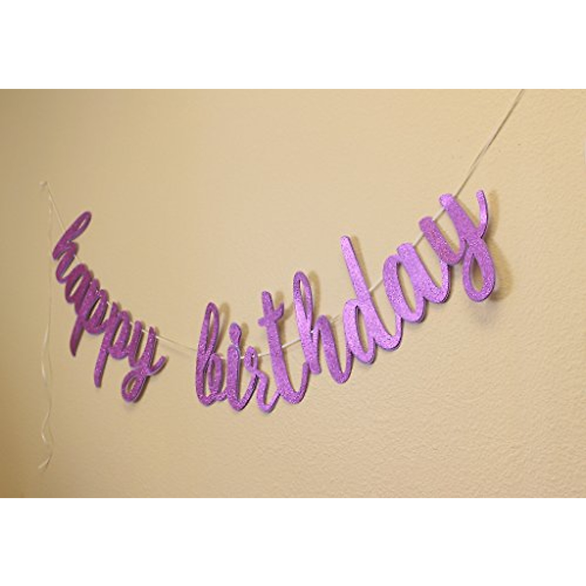 All About Details Happy Birthday Cursive Banner (Purple)