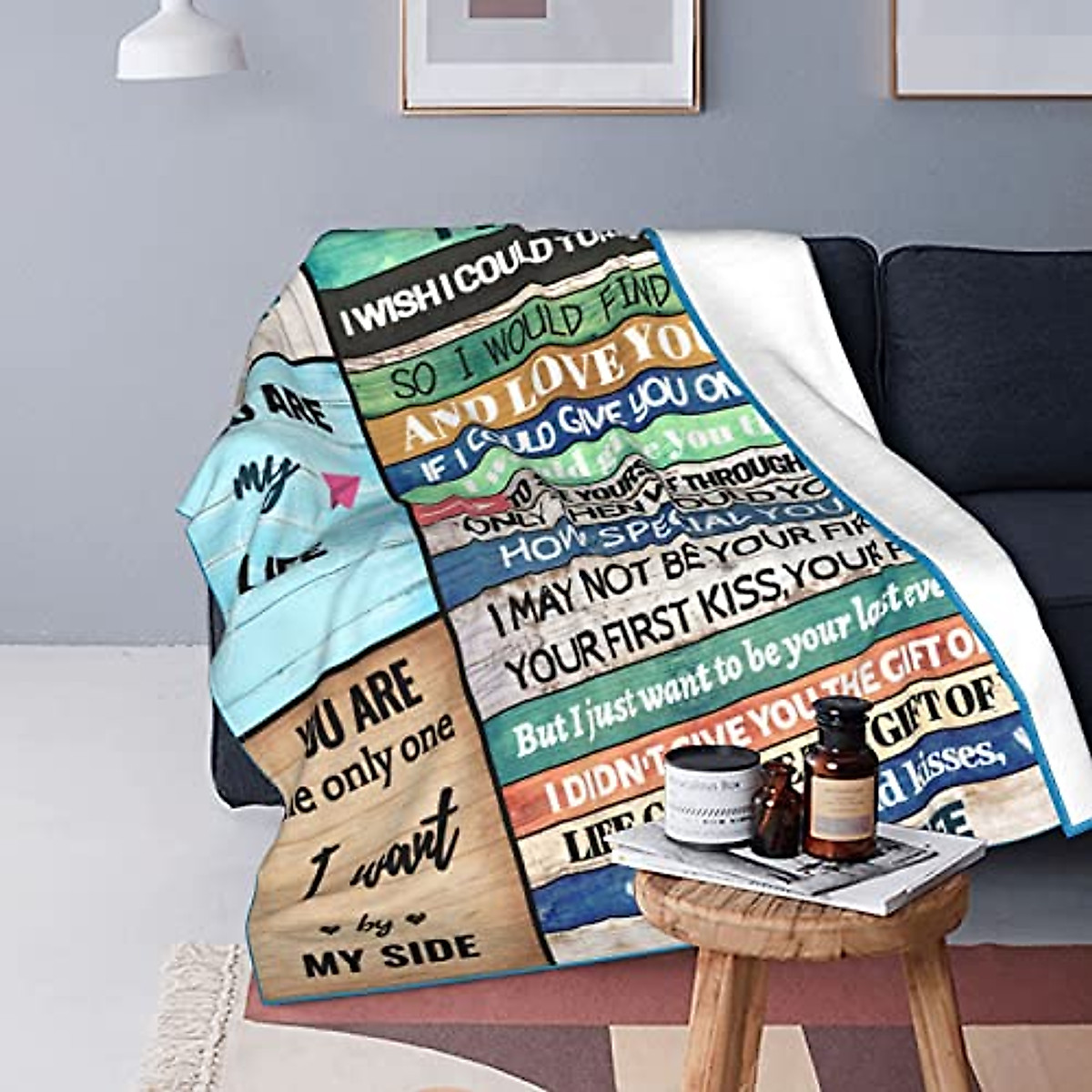 to My Husband Throw Blanket Super Soft Flannel Air Conditioner Blanket Warm Blanket Applicable All Season for Bed Couch Living Room(60"x50")