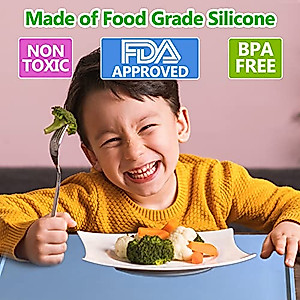 Silicone Placemats for Kids Baby Toddler, Non-Slip Portable Placemats for Dining Table, Heat Resistant, Washable, 3 Pack Baby Food Eating Placemats