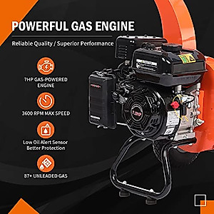 EFCUT C30 LITE Wood Chipper Shredder Mulcher Heavy Duty 7 HP 212cc Gas Powered 3 Inch Max Capacity 1-Year Warranty After Product Registration