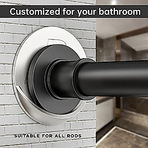BRIOFOX Shower Curtain Rod Holder 3M Adhesive | Heat Resistant | Waterproof | Max Load 60 lbs Shower Rod Retainer for Wall, 2 Pack, Nickel (Rod Not Included)