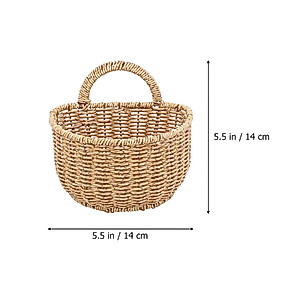 BESTOYARD 2pcs Woven Storage Basket shelf basket sundries storage basket rattan wall outdoor pots hanging rattan basket baskets jute small storage basket wall flower basket bread flowers pp