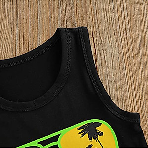 Nie Cuimeiwan Summer Toddler Baby Boy Clothes Beach Style Outfit MAMA'S Boy Sleeveless Vest Top+Coconut tree Shorts Set Suit 2Pcs