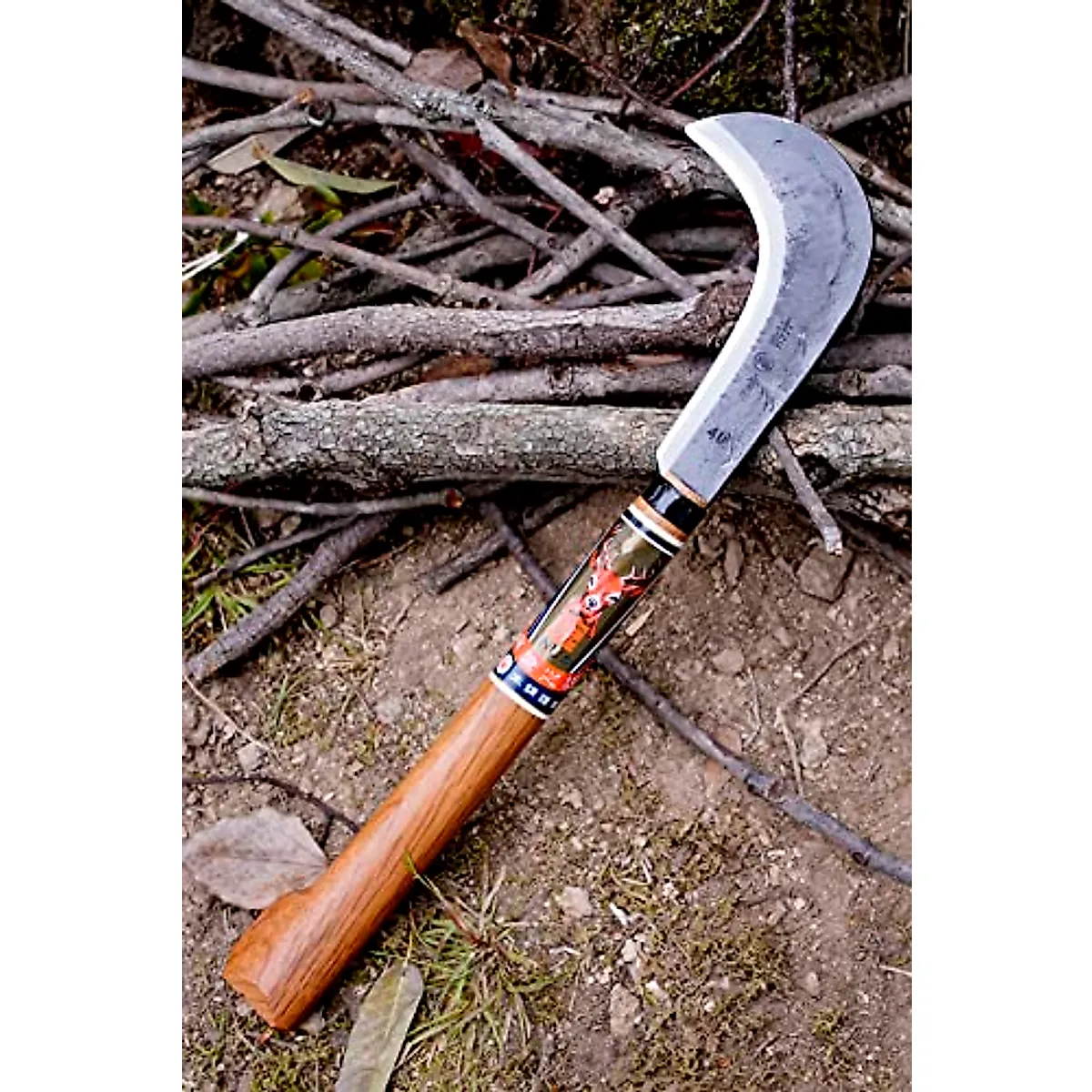 OJIKA" Billhook Double-Edged Aogami Steel Blade Forestry Japan Tools 16.9inch