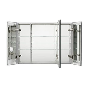 AQUADOM Royale 48in x 30in x 5in 3 Doors, Medicine Cabinet Integrated 3X Magnifying Mirror