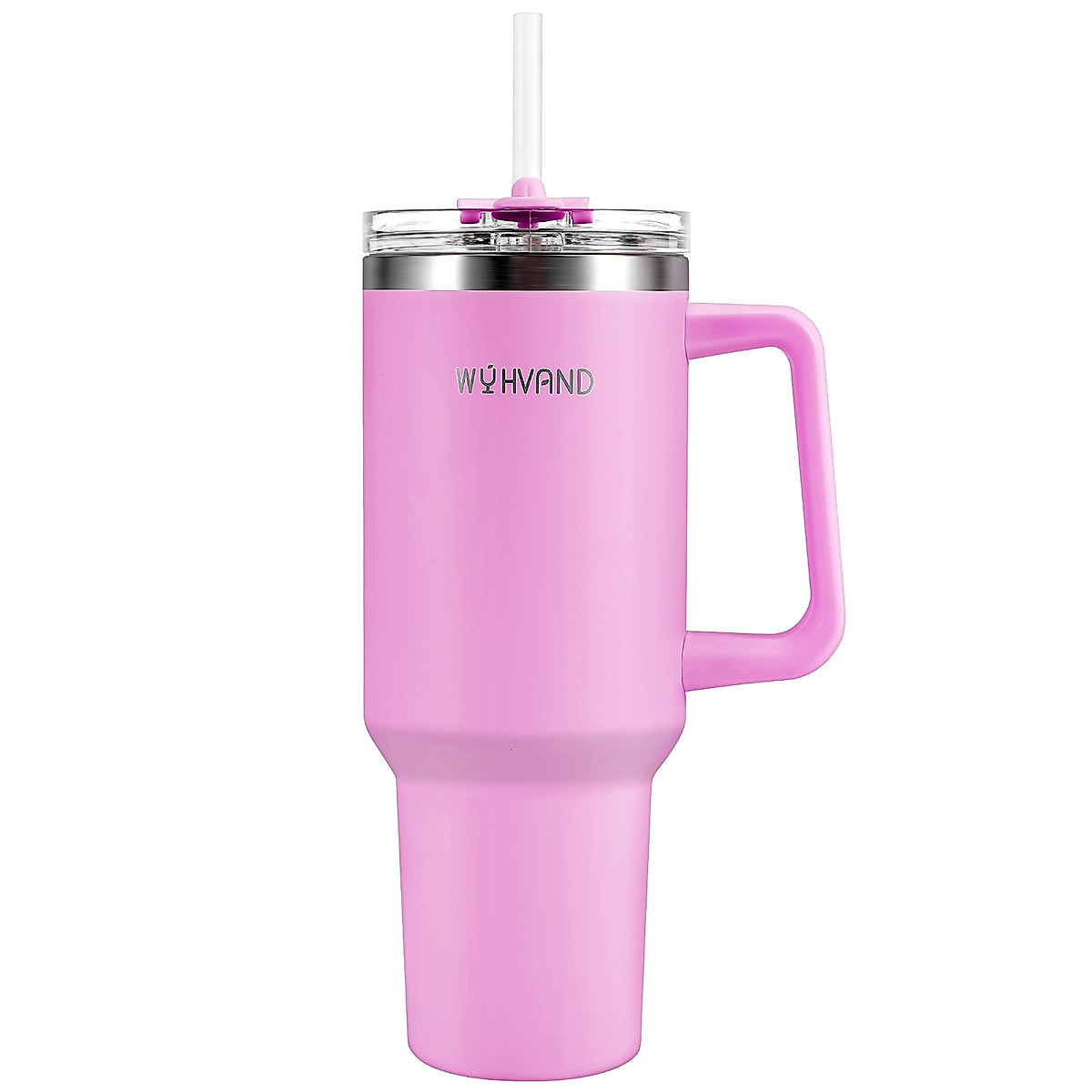 WYHVAND 40 oz Tumbler with Handle, Stainless Steel Insulated Tumbler with Lid and Straw Keeps Drinks Cold and Hot，The Best Birthday Gifts for Family，Friends -Peony