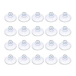 XMHF 20 Pack 1.2in/30mm Suction Cup Plastic Sucker Pads Without Hooks Clear