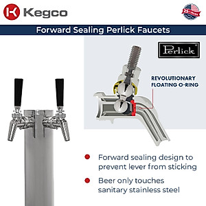 Kegco Kegerator 24" Wide Dual Tap Stainless Steel Commercial Beer Dispenser HK38SSC-L-2