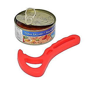 Safe Ring Pull Can Opener Protects Nails Arthritis Hands | Red - by Home-X