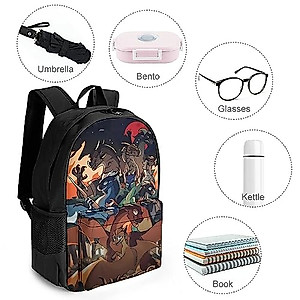 JAYWIS Fire Wings Dragon Backpack Large Capacity Laptop Bags Lightweight Multifunction Daypack for Daily/Work/Sport