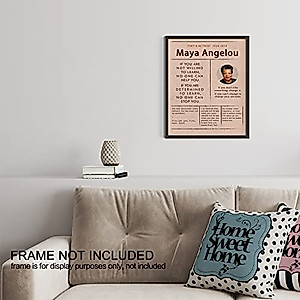 Motivational Poster Wall Art - Office Wall Art & Decor - Positive Quotes Wall Decor - Encouragement Gifts - Positive Sayings for Wall Decor - Inspirational Wall Art Maya Angelou Quote, 8x10" Unframed