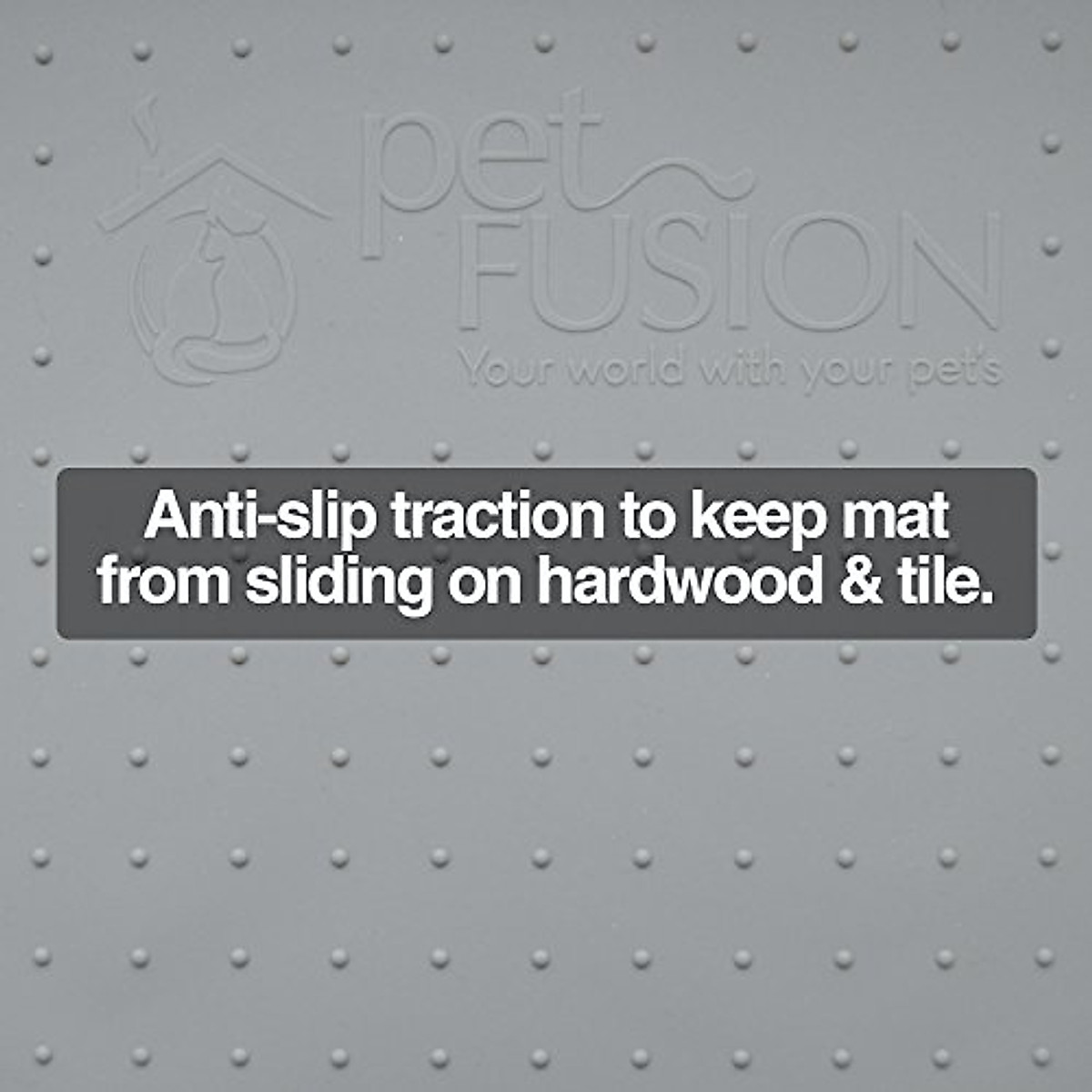 PetFusion ToughGrip Waterproof Cat Litter Mat w/Inner Channels & Raised Outer Lip | Large | Premium Grade Silicone | Great Addition to Your Cat Litter Box & Housebreaking Cat Supplies Needs