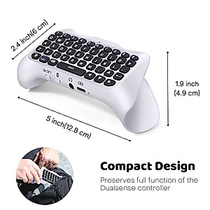 TNP PS5 Chatpad - PS5 Controller Keyboard Attachment, Wireless Compact Keypad - The Ultimate QWERTY Gamepad Keyboard for PS5 with Built-in Speaker for Live Chat and Messaging