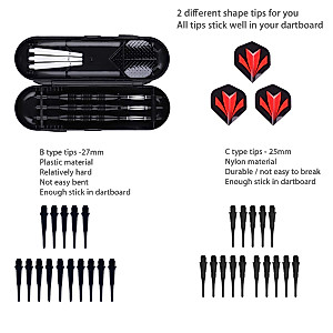 sanfeng Professional Soft Tip Darts Set 20 Grams W/ 50 O-Rings- 30 Darts Plastic Tip + Black Aluminum Shafts + 6 Standard Flights + Portable Case for Electronic Dart Board
