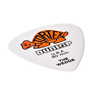 Dunlop Tortex® Wedge, White/Orange, .60mm, 12/Player's Pack