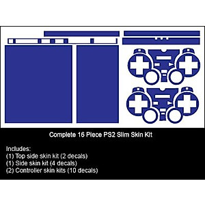 Red Chrome Mirror - Vinyl Decal Mod Skin Kit by System Skins - Compatible with PlayStation 2 Slim Console
