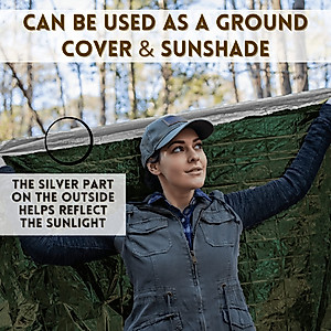 CAMPIZO 4 Pack Emergency Blankets - Thermal Blanket, Space Blanket, Mylar Blanket, Survival Blanket, Foil Blanket, Designed by NASA, Extra Large and Wide for Camping, Hiking, Marathon, (Army Green)