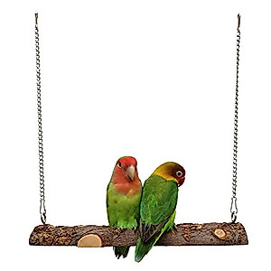 YJJKJ Pet Bird Swing, Parrot Cage Toys, Natural Wooden Swing Toys for Parakeet Cockatoo Cockatiel Conure Lovebirds Canaries Little Macaw African Parrot