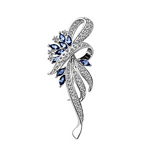 Merdia Created Crystal Brooch Fancy Vintage Style Flower Brooch Pin for Women,ladies with Blue/Purple Created Crystal | Vintage Fashion | Brooches and Pins for Women | Ladies Jewelry | Blue