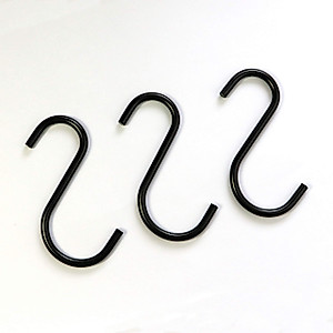 Heavy Duty S Hooks Metal S Shaped Hooks Black Hanging Hooks 2.75” Hangers for Kitchenware Pots Pans Plants Bags Towels
