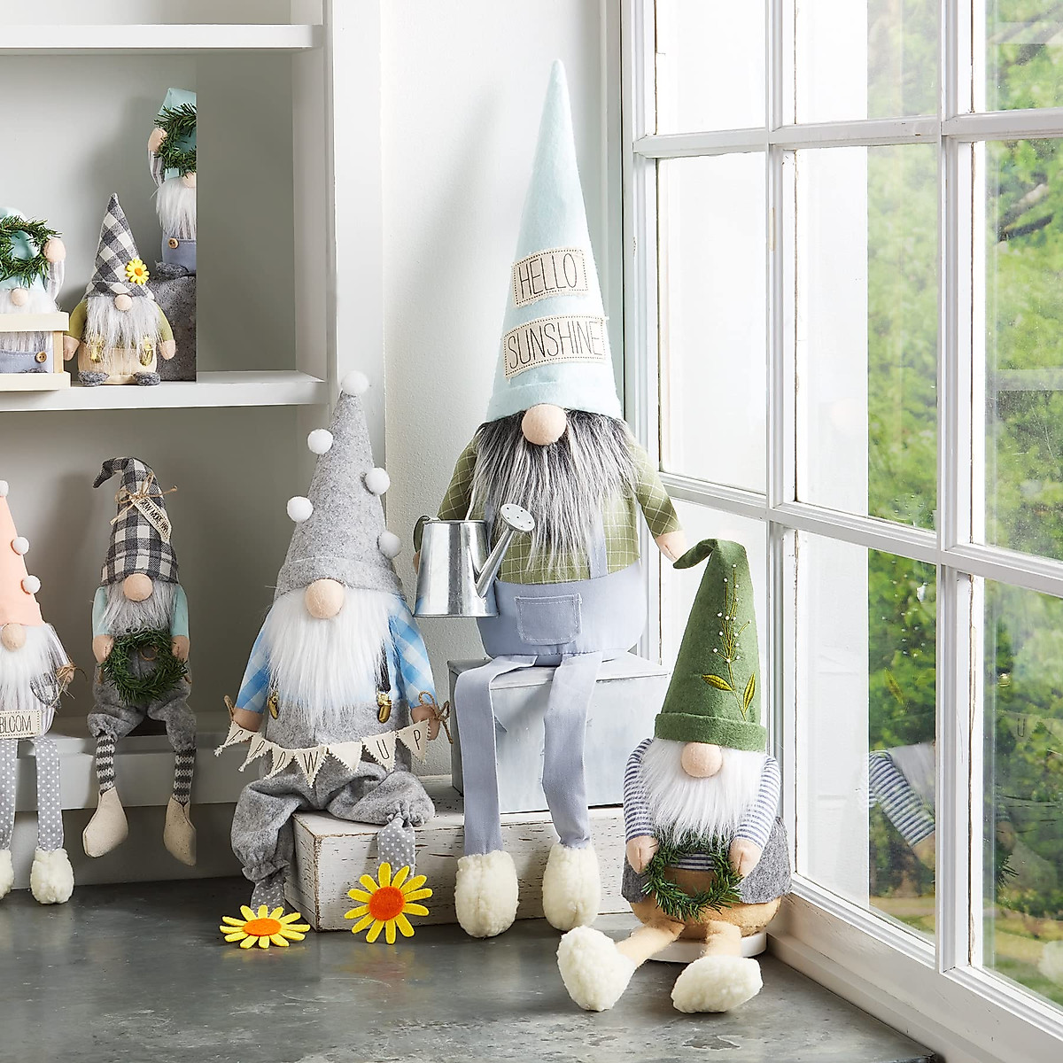 Mud Pie Garden Deluxe Dangle Gnome, 19" x 6", Small